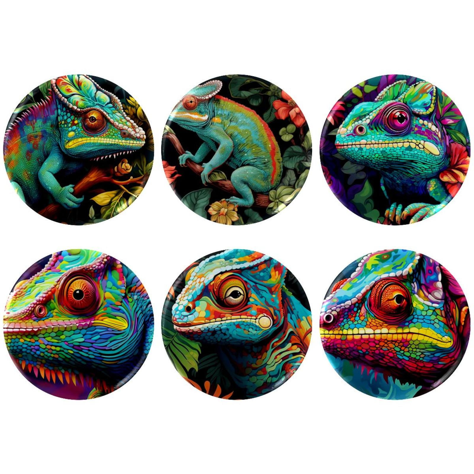 6 pcs Chameleon Custom Pins, Custom Buttons, Design Your Own ...