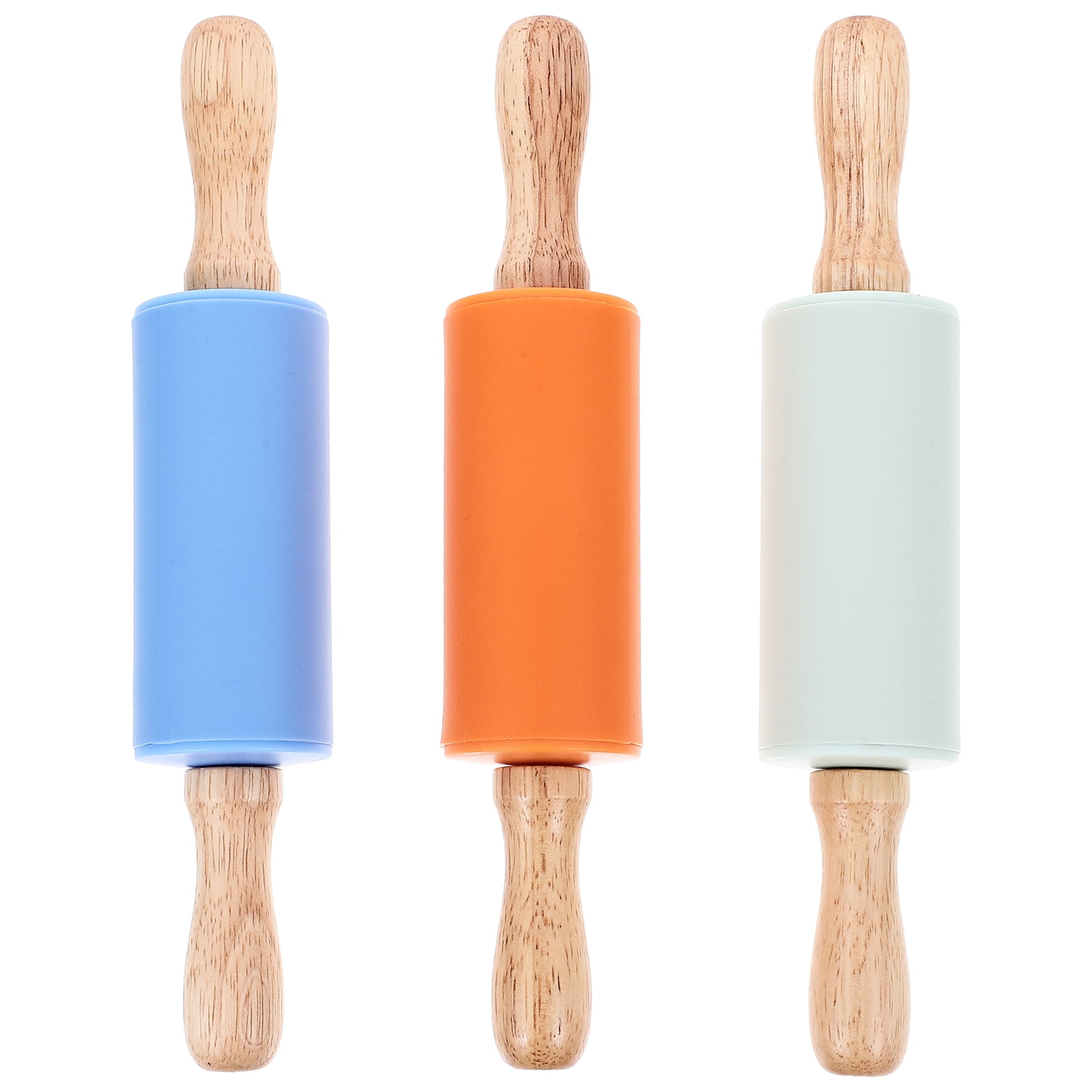 6 pcs Children Silicone Roller Type Rolling Pin Rolling Rod Compact ...