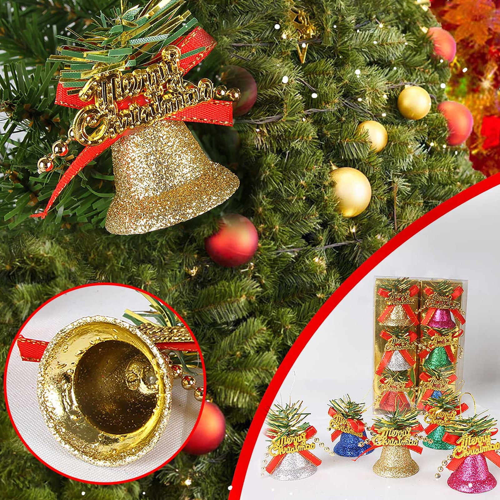 6 pcs Christmas Grapevine Wreath Wall Decoration Lighted Christmas Bow ...