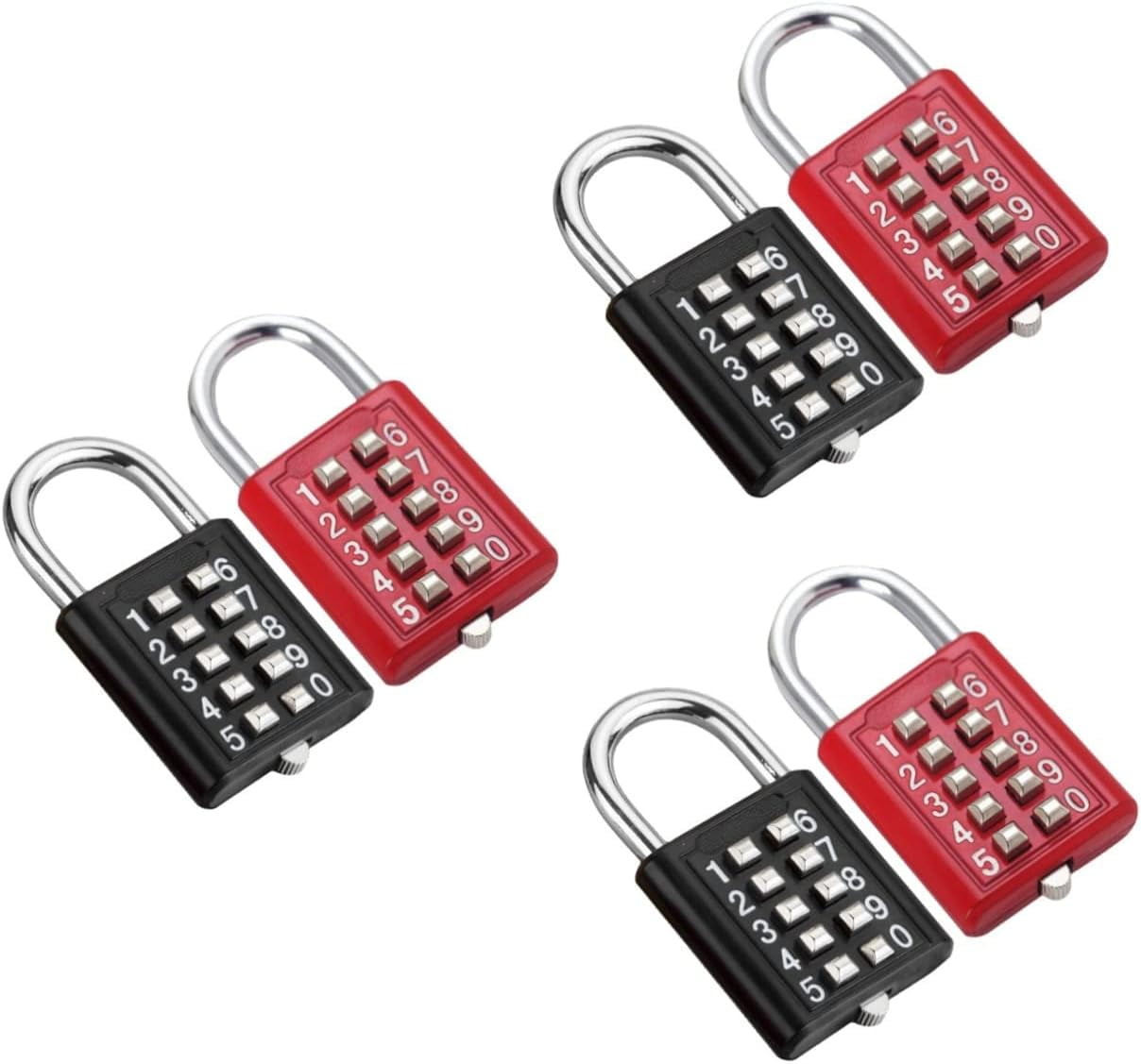 6 pcs Combination Lock for The Blind keytones Mix Padlocks for Outdoor ...
