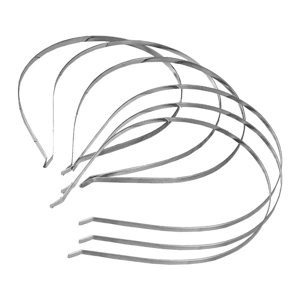 DEEPCRAFF Durable Metal Headband Circular Shape Silver 6Set for Women ...