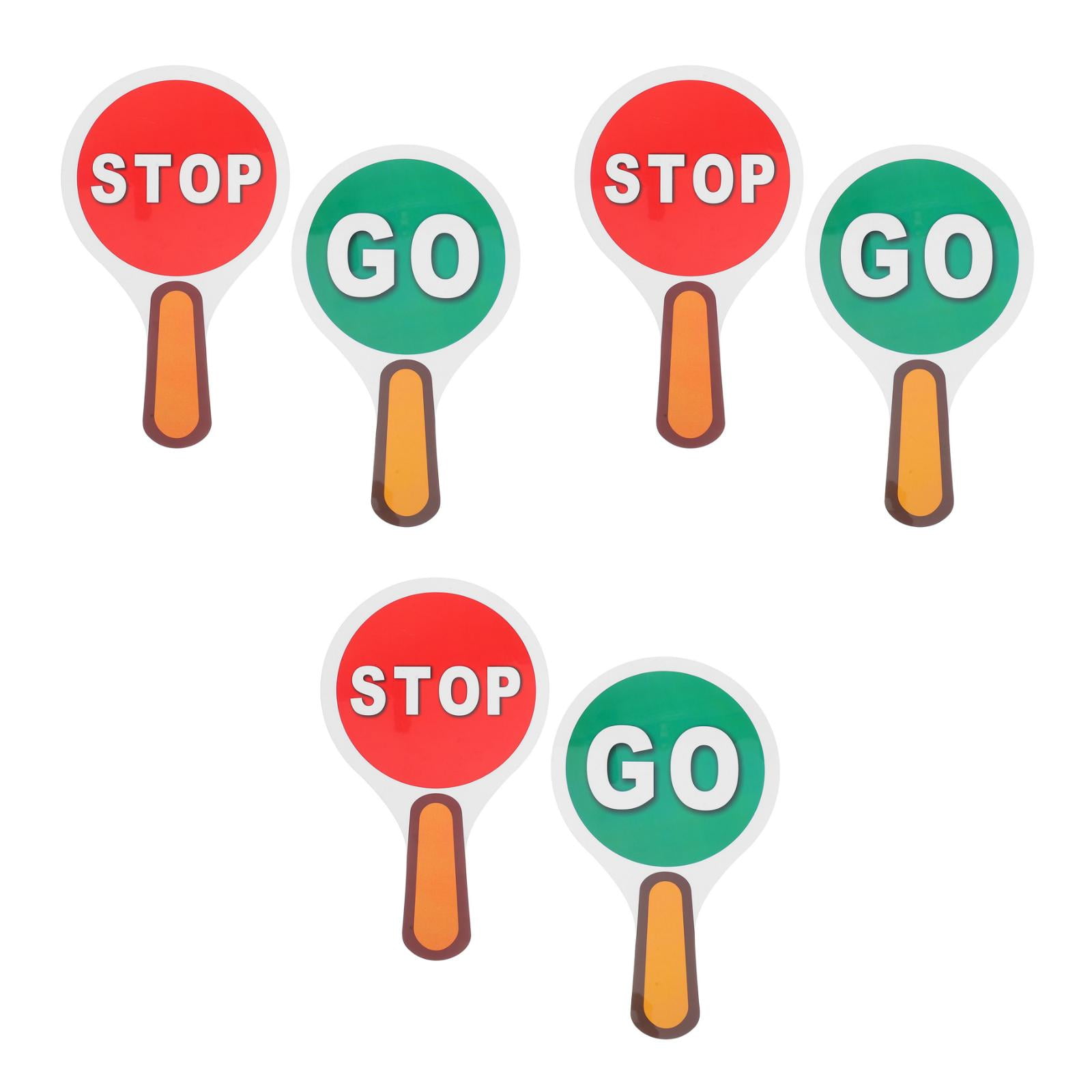 6 pcs Double-Sided Sign Handheld Stop Sign Handheld Traffic Control ...