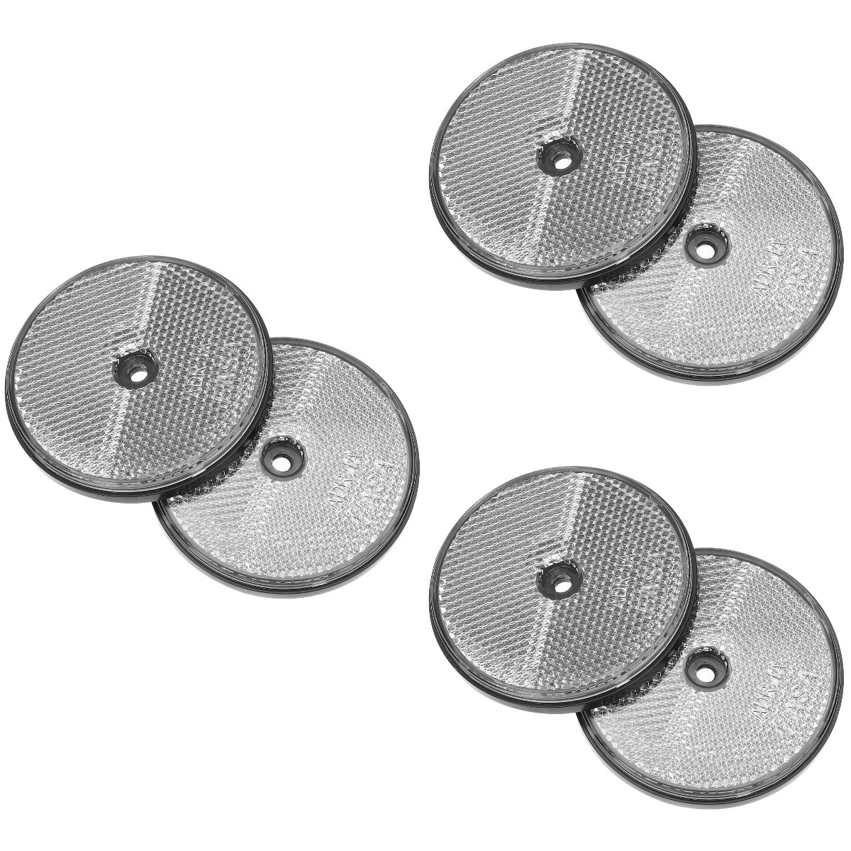 6 pcs Driveway Reflector Round Front Reflector Trailer Bike Screw On ...