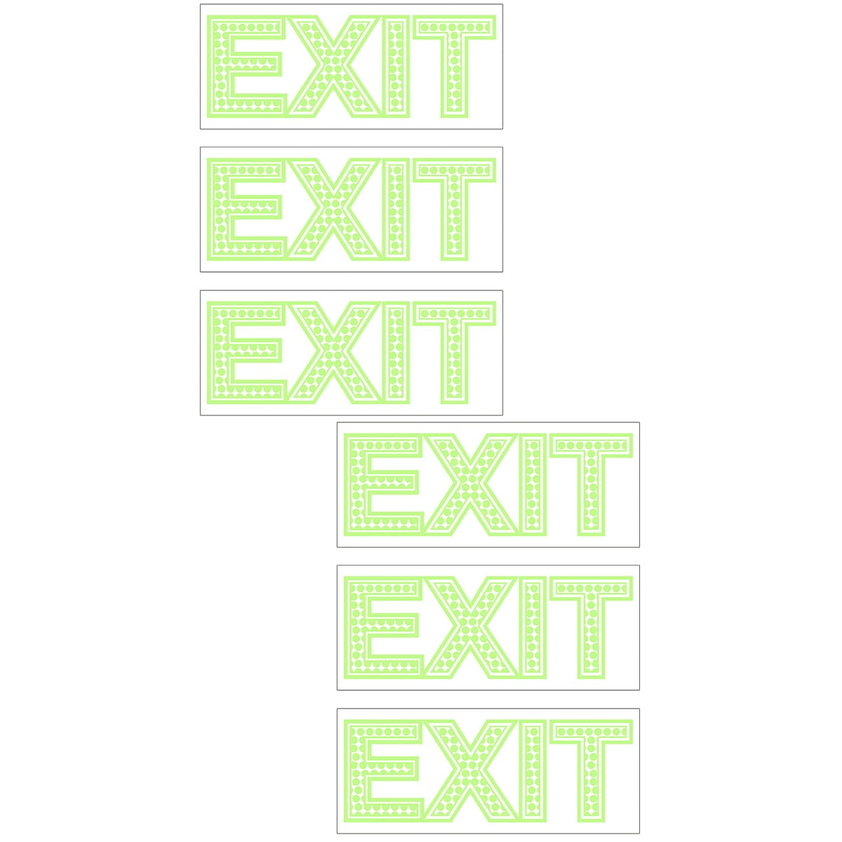 6 pcs EXIT Signs Glow In The Dark EXIT Decals EXIT Photoluminescent ...