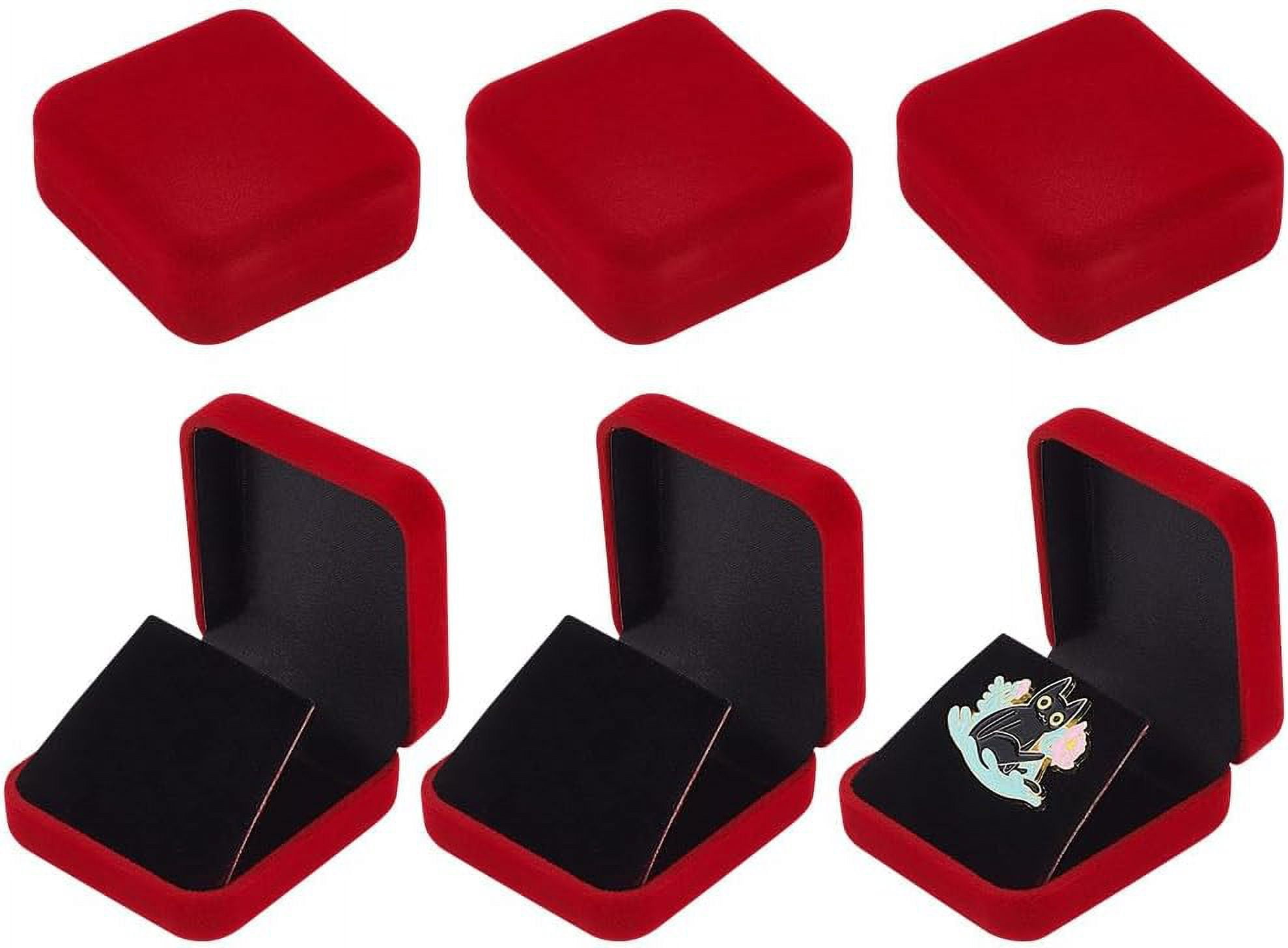 6 pcs FireBrick Velvet Badge Display Box 30mm Lapel Pin Collection ...