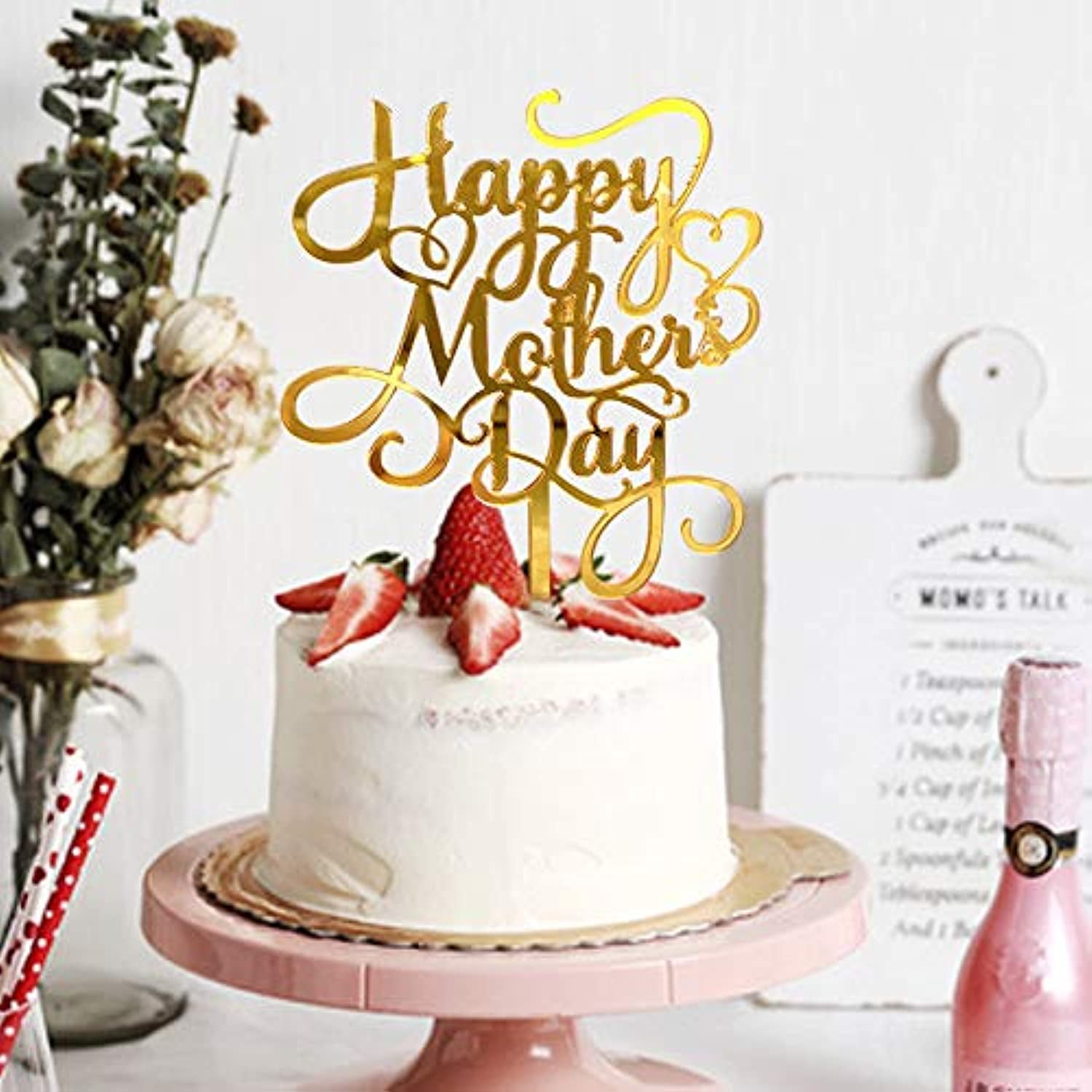 6 pcs Happy Mother's Day Cake Topper Cake topper Acrylic Mirror Cake ...