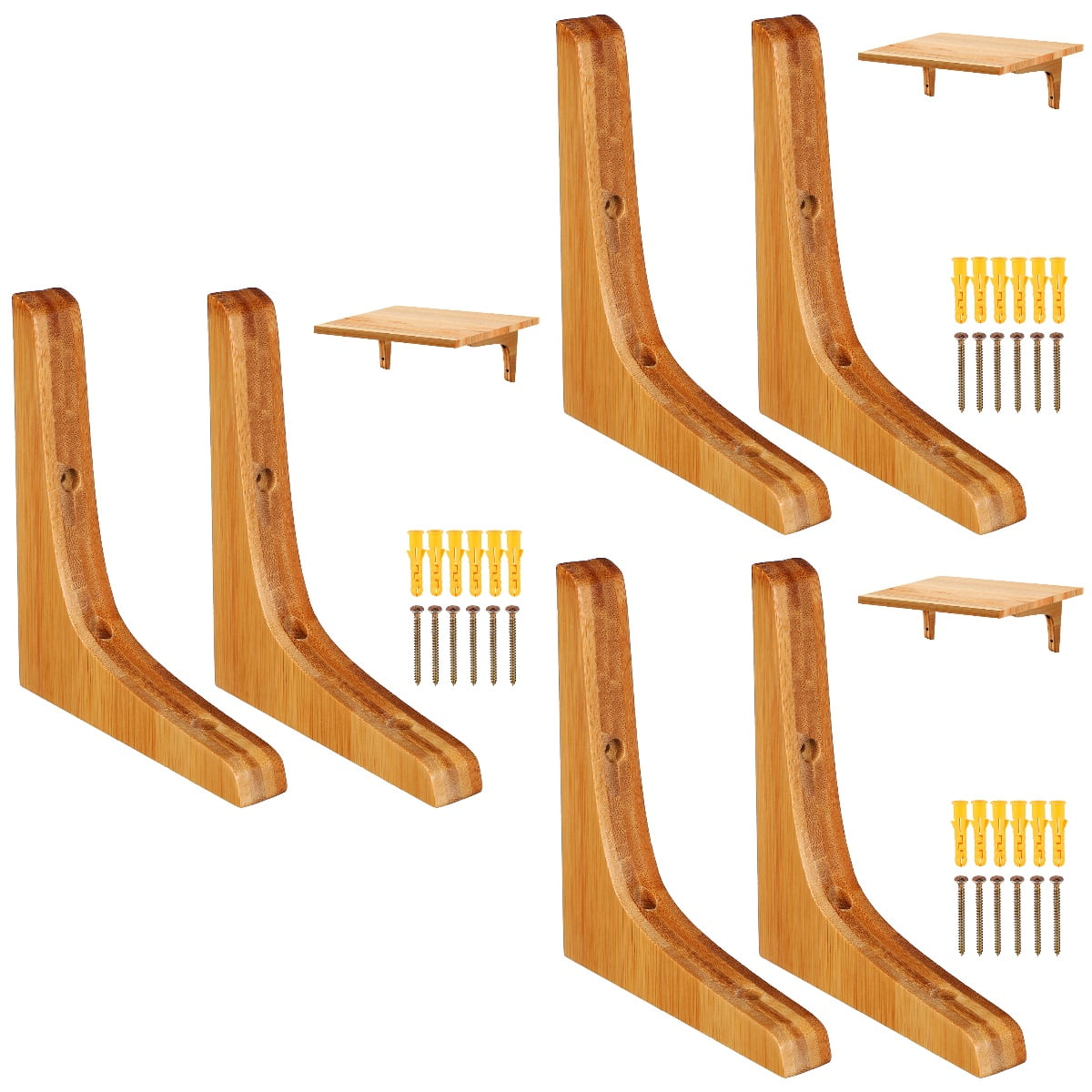 6 pcs Heavy Duty Floating Shelf Bracket L Shape Board Brackets Wall ...