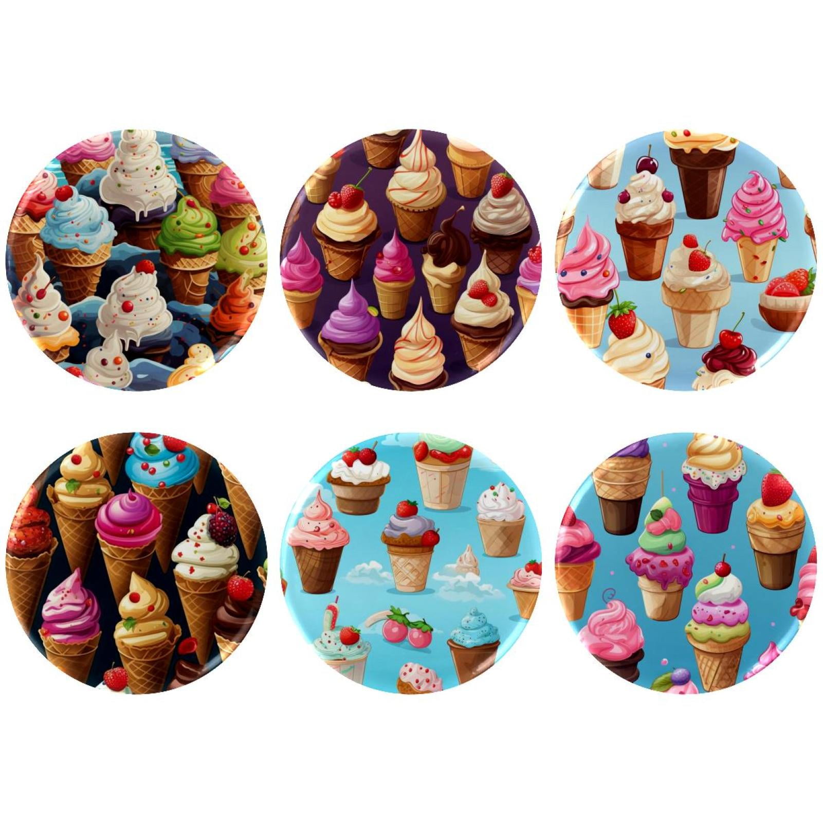 6 pcs Ice Cream Pins Bulk Set, Lapel Badges, Button Pins Jewelry for ...
