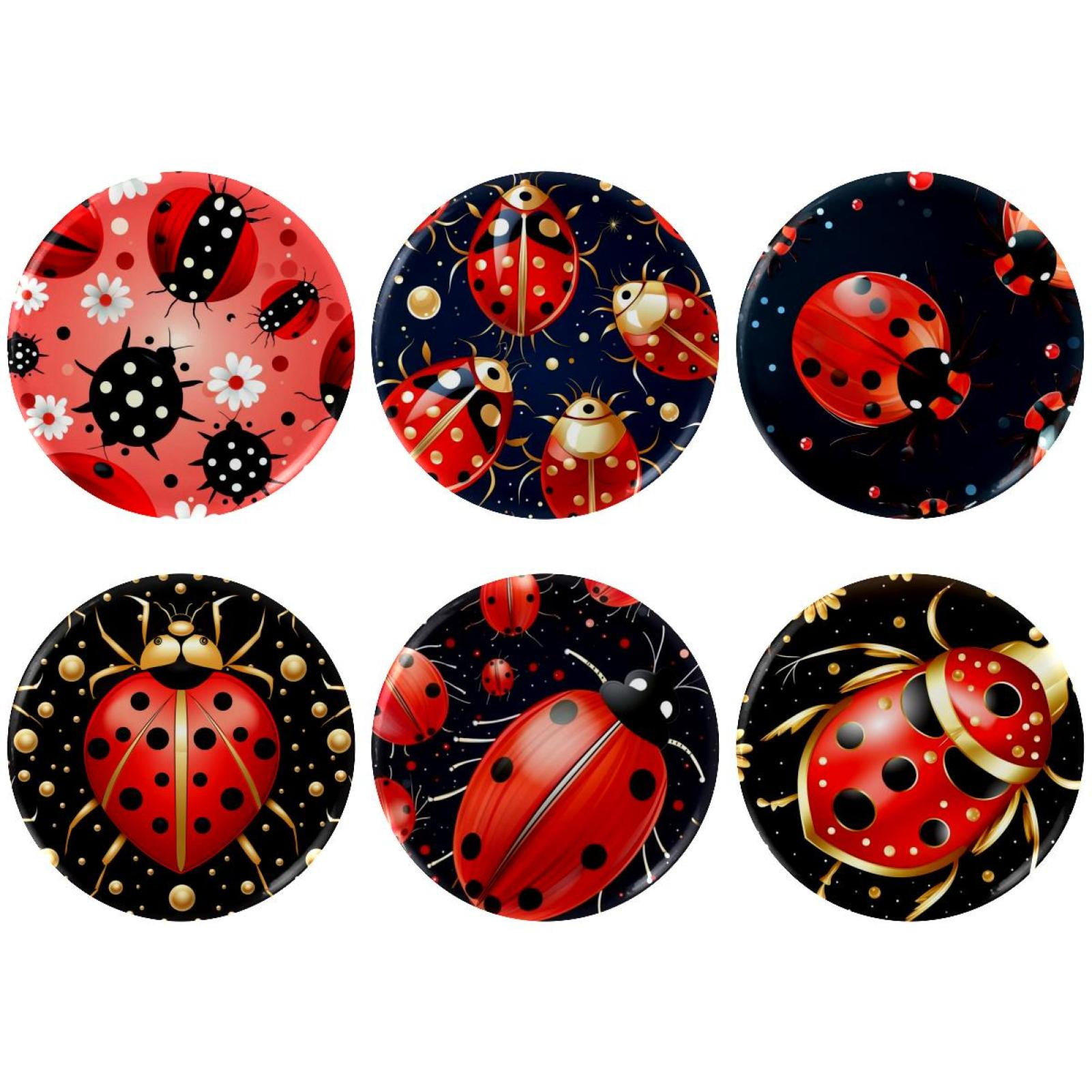 6 pcs Ladybird Custom Pins, Custom Buttons, Design Your Own ...