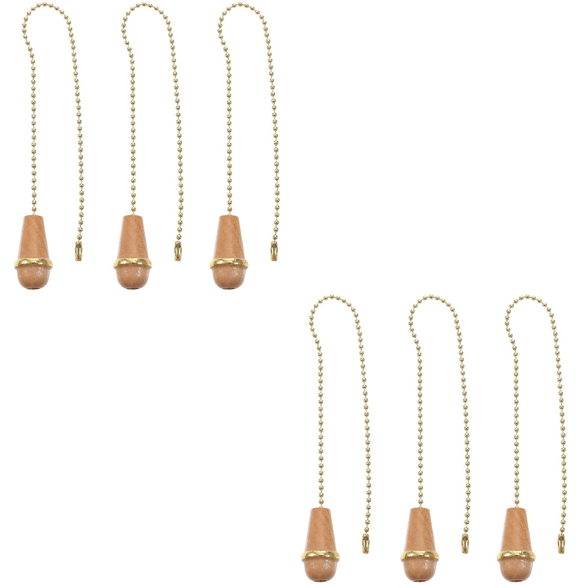 TABLZONE Ceiling Fan Pull Chain Extension Wooden Knob Multi Color 6Pcs ...