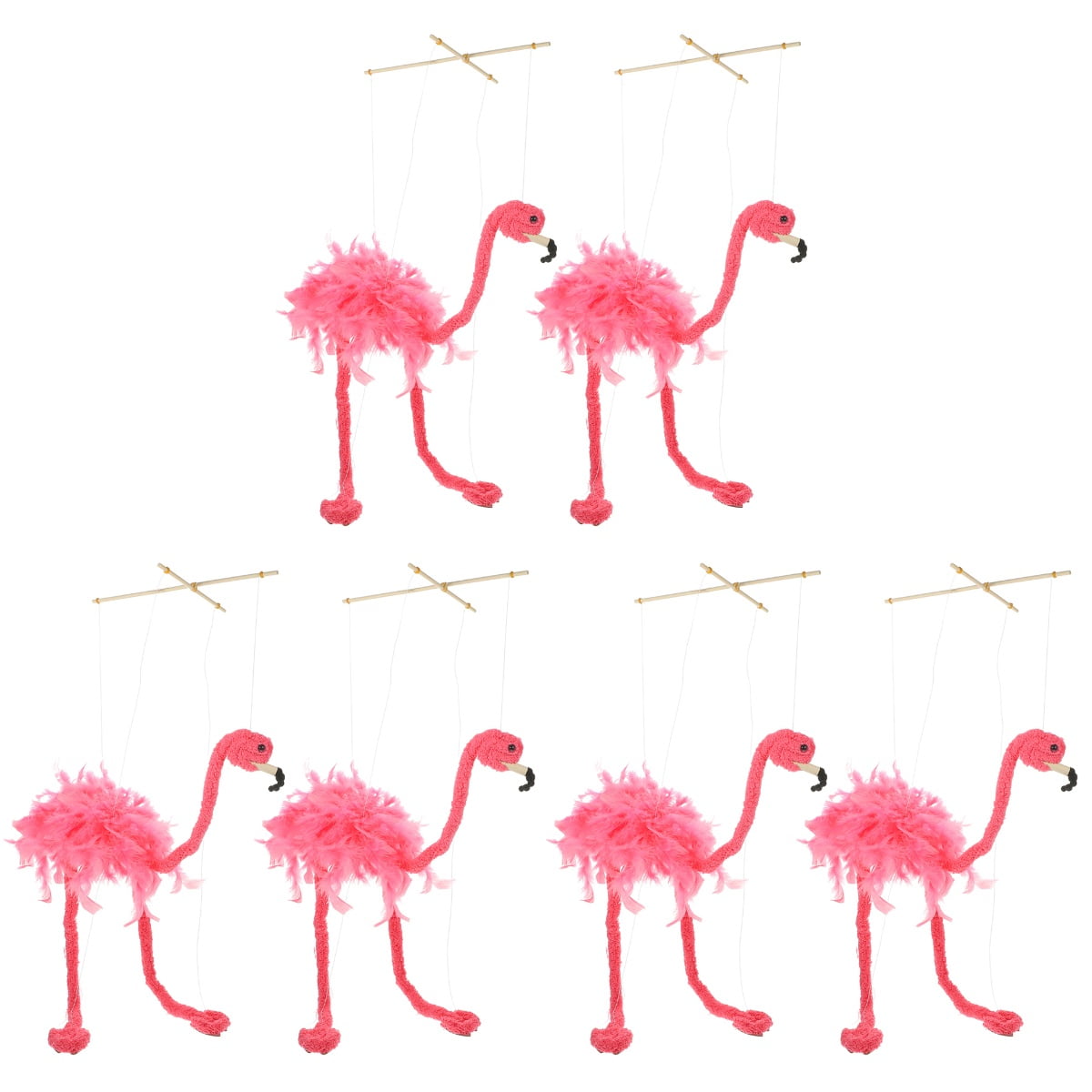 6 pcs Marionette Puppet Plush Flamingo Marionette Puppet Show ...