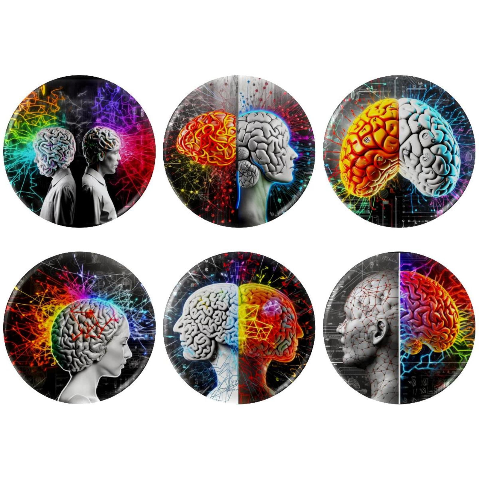 6 pcs Mathematical Engineering Brain Custom Pins, Custom Buttons ...