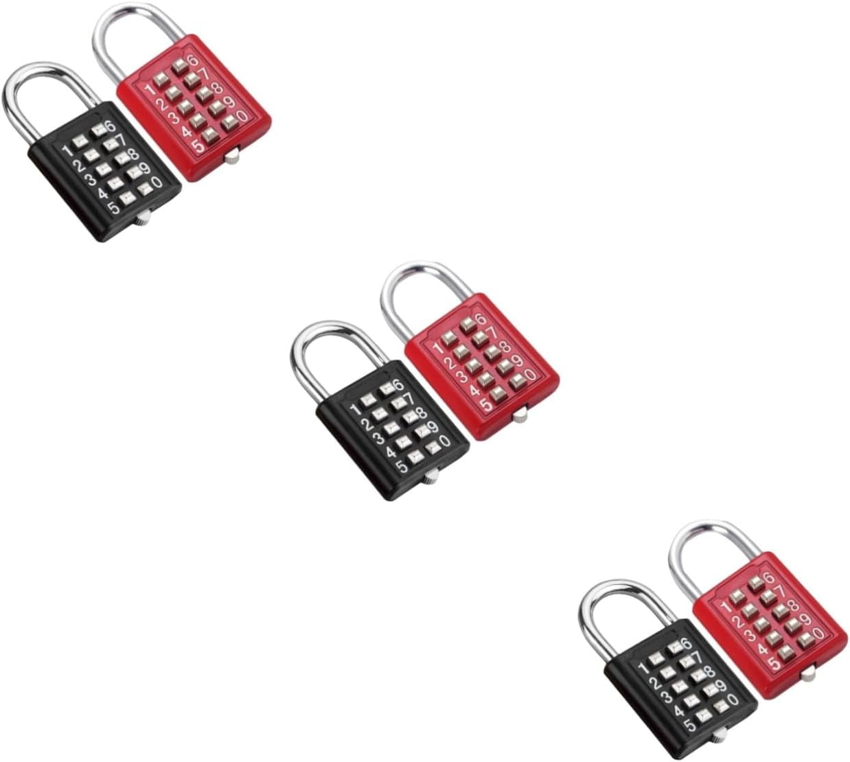 6 pcs Metal Lock Combination Lock for Locker Gym Lock Cupboard Password ...