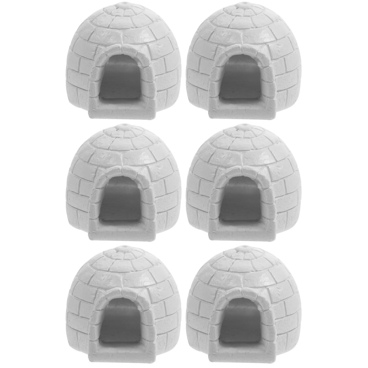 6 pcs Mini Polar House Resin Ice House Model Micro Landscape Ice House ...