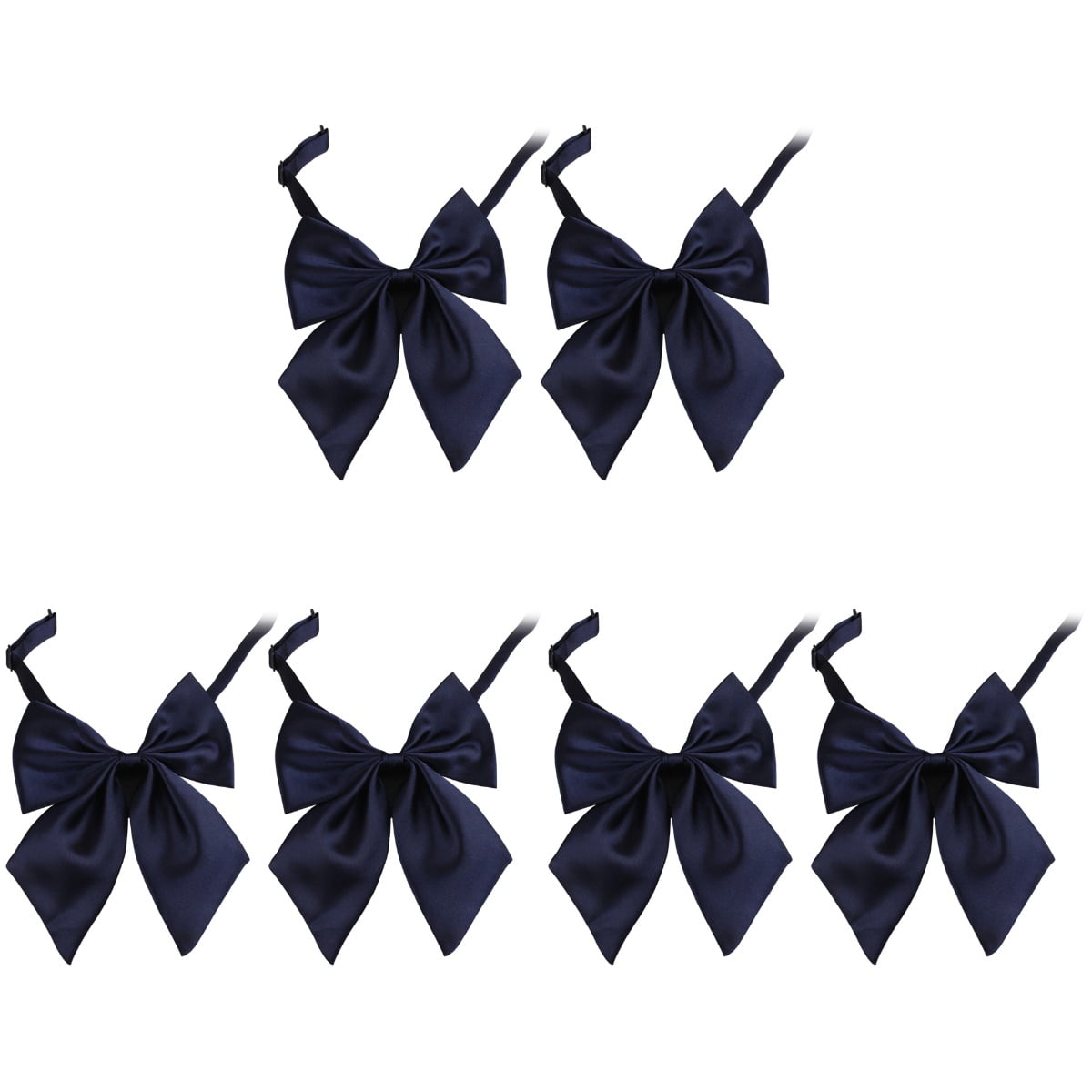 6 pcs Navy Buckle Bow Tie Graduation Student Bowties Adjustable Tie ...