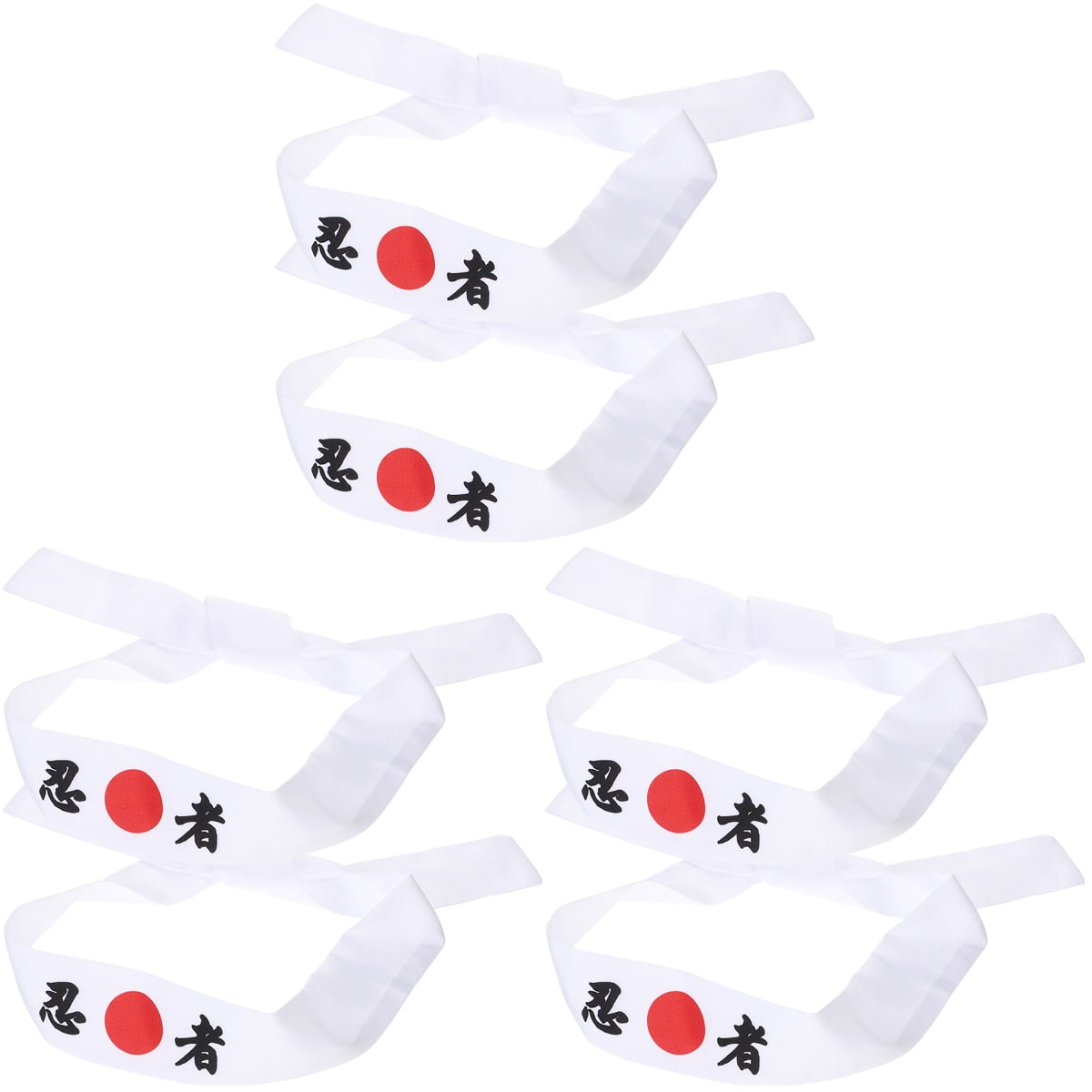 6 pcs Ninja Print Hairband Japanese Headband Ninja Hachimaki Headbands ...
