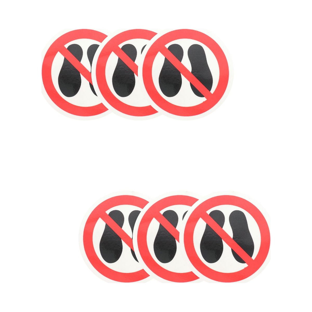 6 pcs No Step Here Warning Decals Round Do Not Step On It Signs ...
