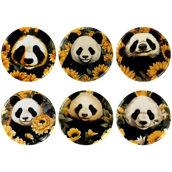 6 pcs Panda Sunflower Custom Pins, Custom Buttons, Design Your Own ...