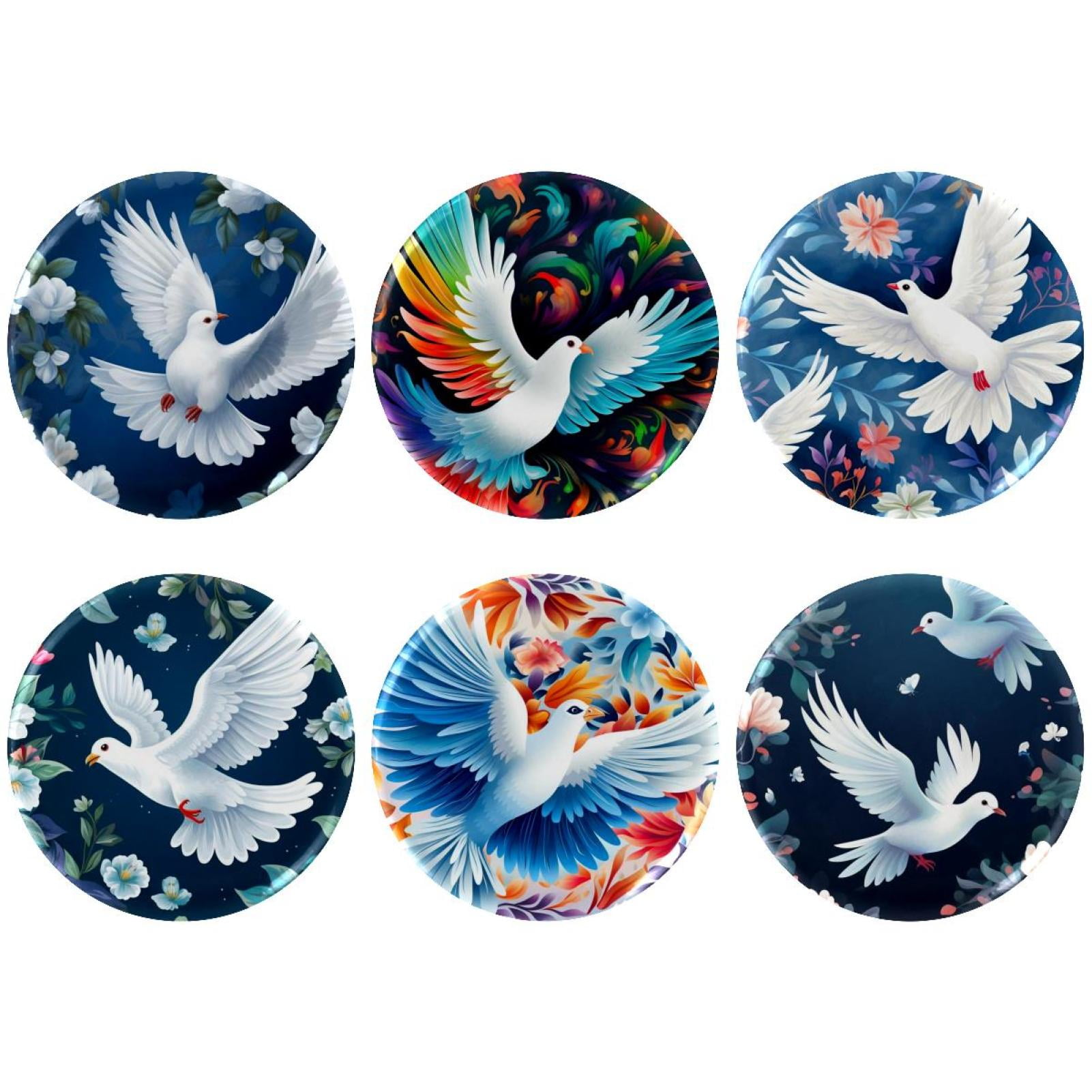 6 pcs Peace Dove Buttons Pins Retro Punk Button Pin Slogans Sayings ...