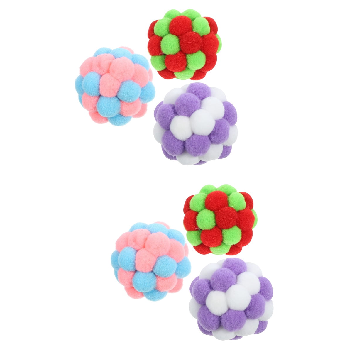 6 pcs Pet Cat Balls Cute Kitten Balls with Inner Bells Cat Balls Pet ...