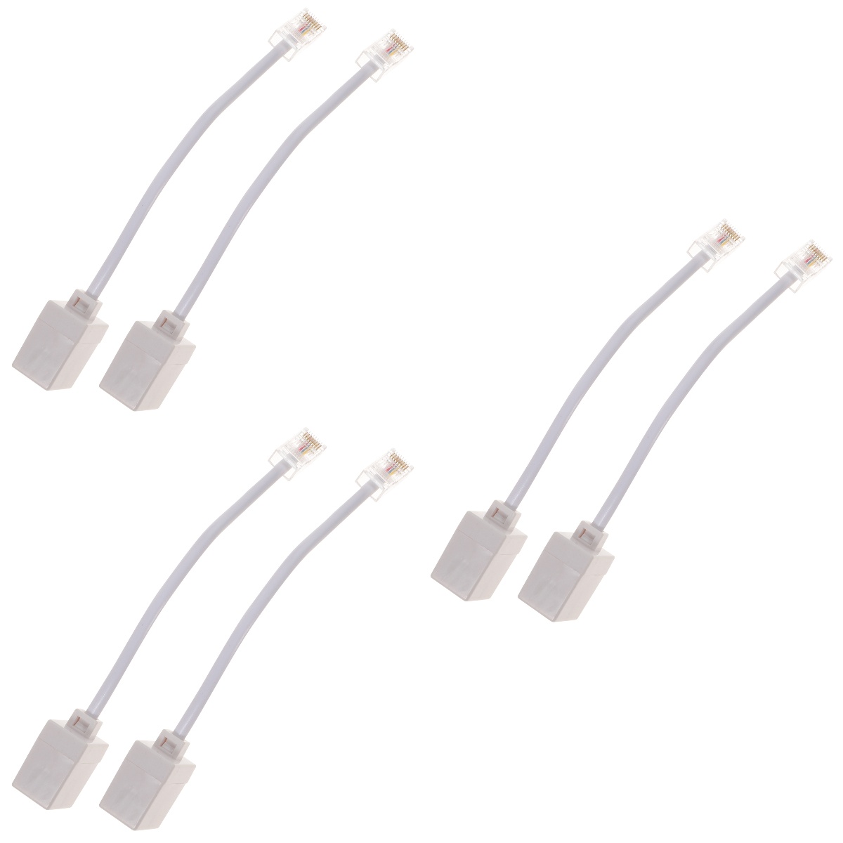 6 pcs Phone Jack To Ethernet Adapter Rj11 To Adapter Converter Cable ...
