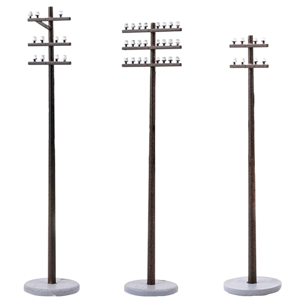 6 pcs Plastic Telegraph Pole Models Scenario Telegraph Pole Models DIY ...