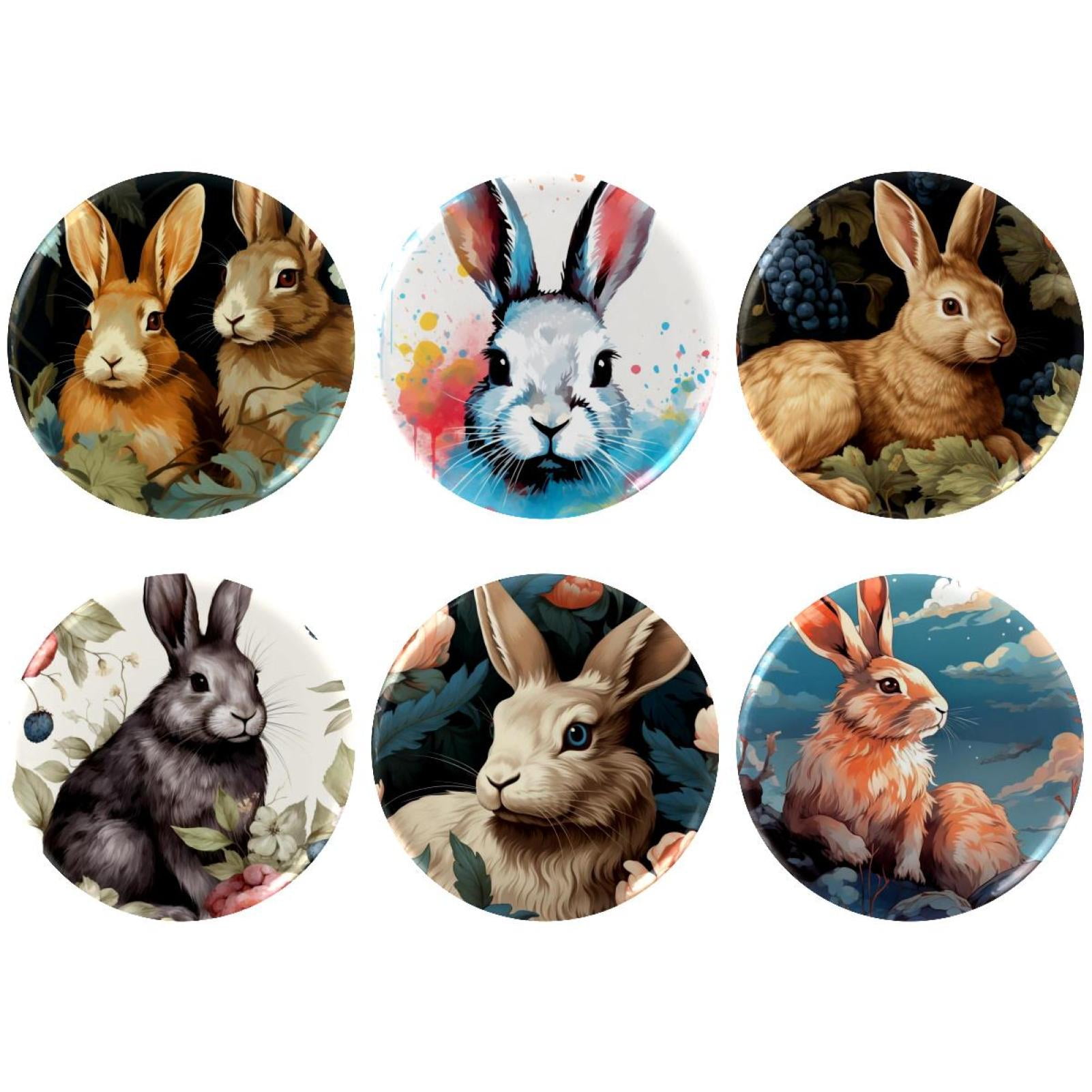 6 pcs Rabbit Bunny Custom Pins, Custom Buttons, Design Your Own ...