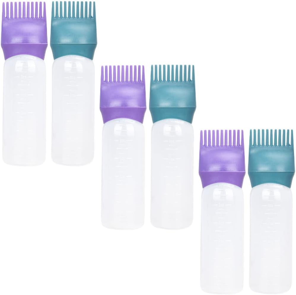 6 pcs Root Comb Applicator Bottles Hair Dye Hair Oil Applicator Bottle ...