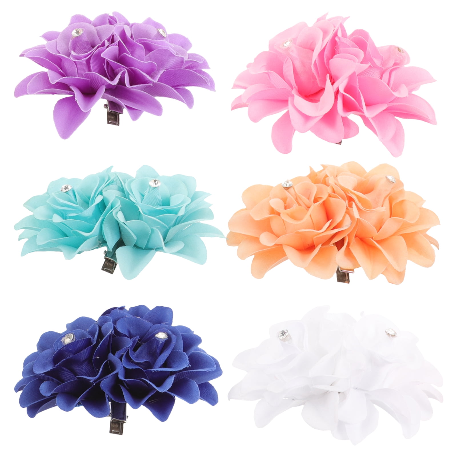 6 pcs Rose Hair Clips Flower Hair Clips Floral Hair Clips Flower ...