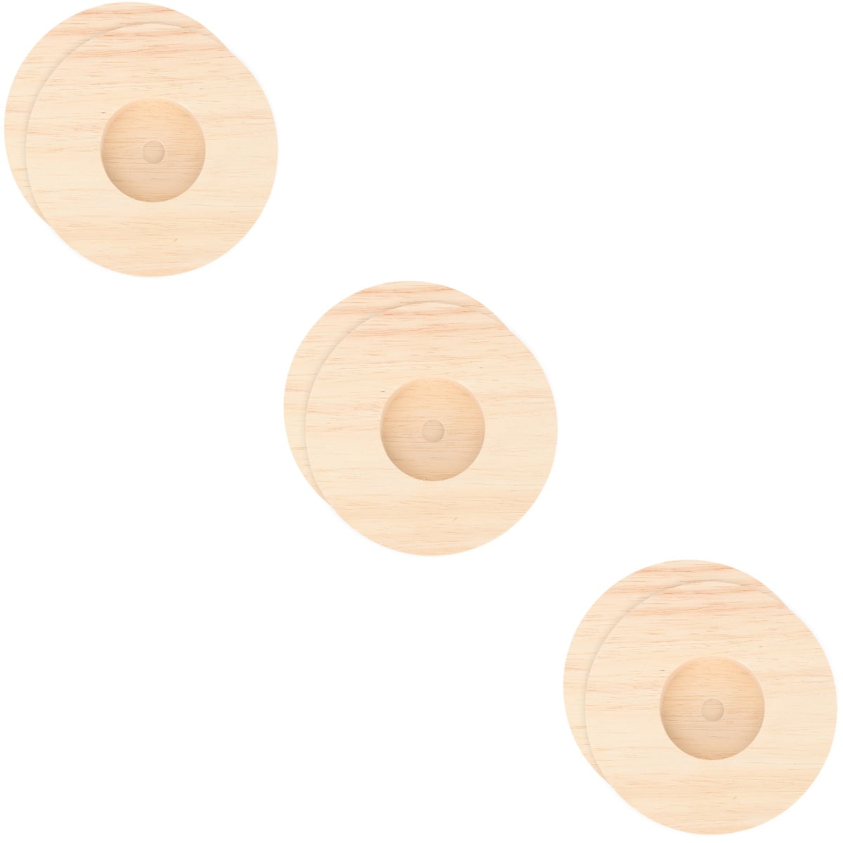 6 pcs Round Table Lamp Base Smooth Lamp Stand Solid Wood Lamp Base Lamp ...