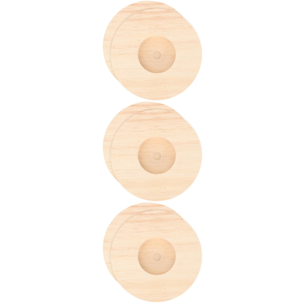 6 pcs Round Wooden Table Lamp Base DIY Wood Lamp Base Light Parts Stand ...