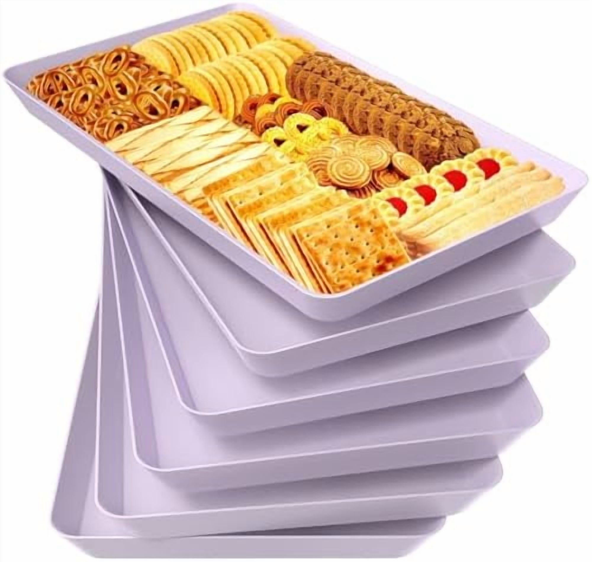6 pcs Serving Tray for Entertaining, Serving Platters for Snacks, Fruit ...