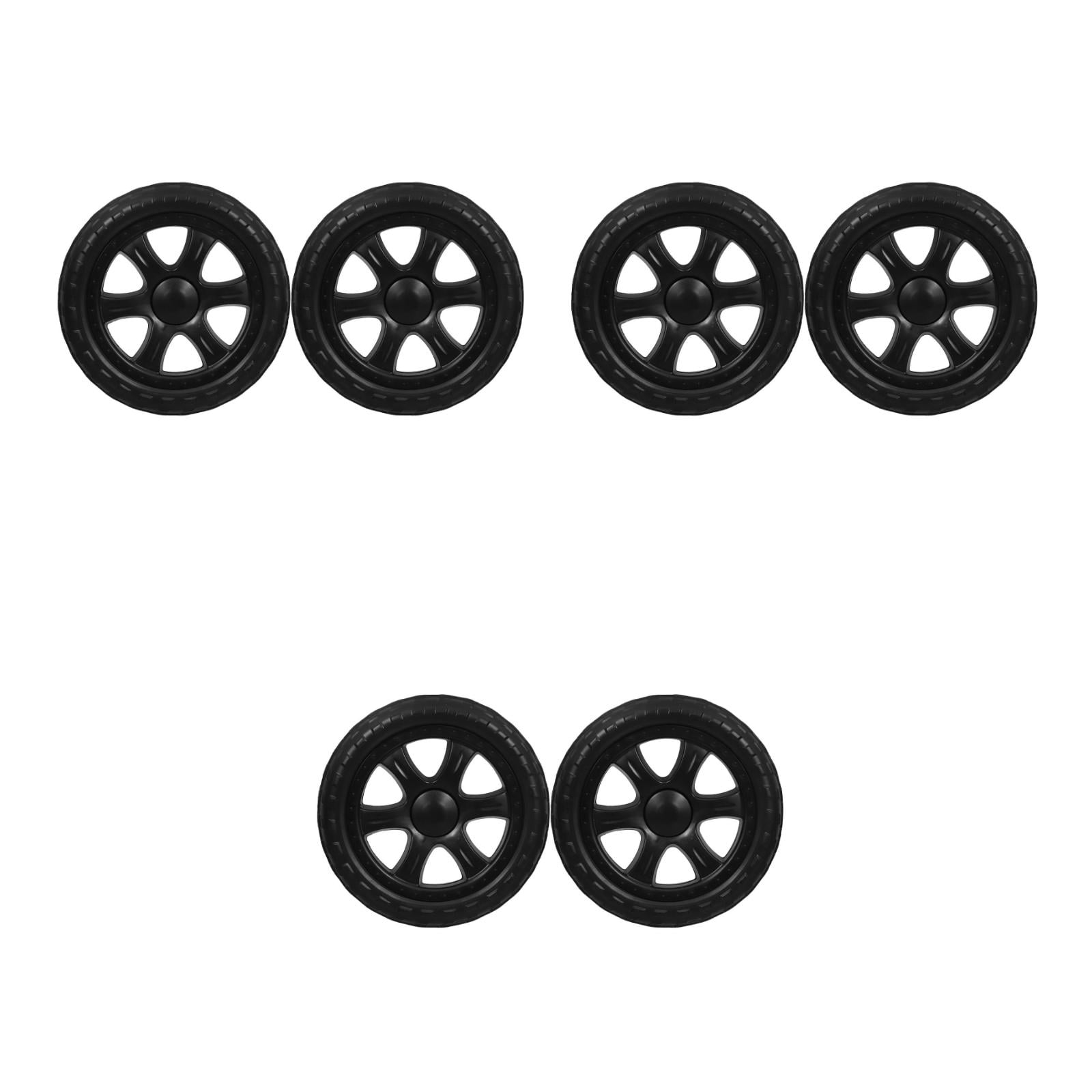 6 pcs Shopping Cart Wheels Replacements Black Rubber Wheels Foldable ...