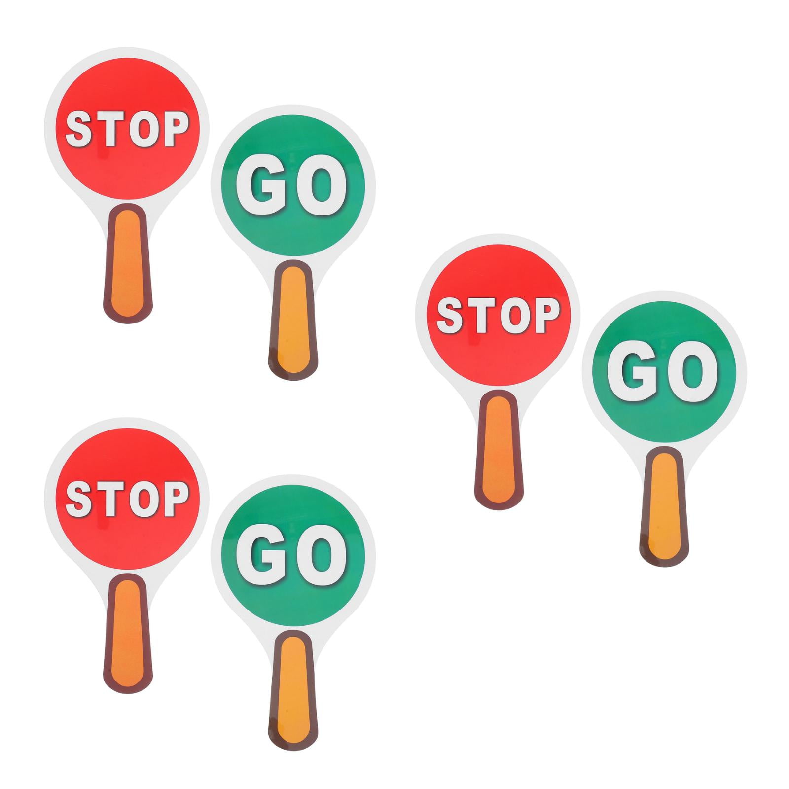 6 pcs Sign Handheld Sign Lights Double Sided Red Green Stop Waterproof ...