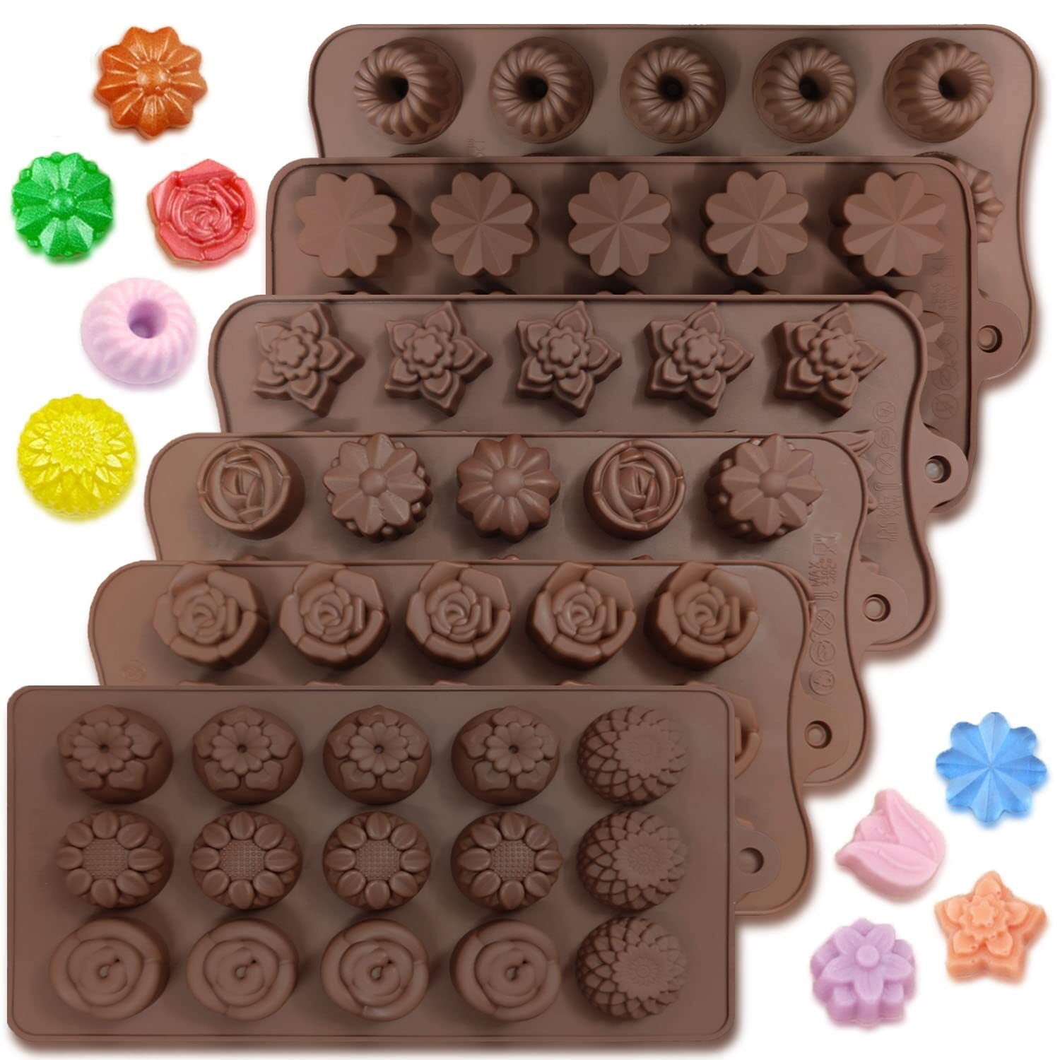 6 pcs Silicone Chocolate Molds - Walmart.com
