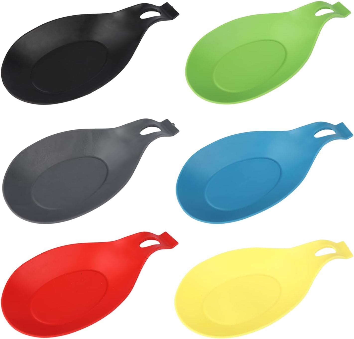 6 pcs Silicone Spoon Holders,Heat Resistant Spoon Rests Kitchen ...