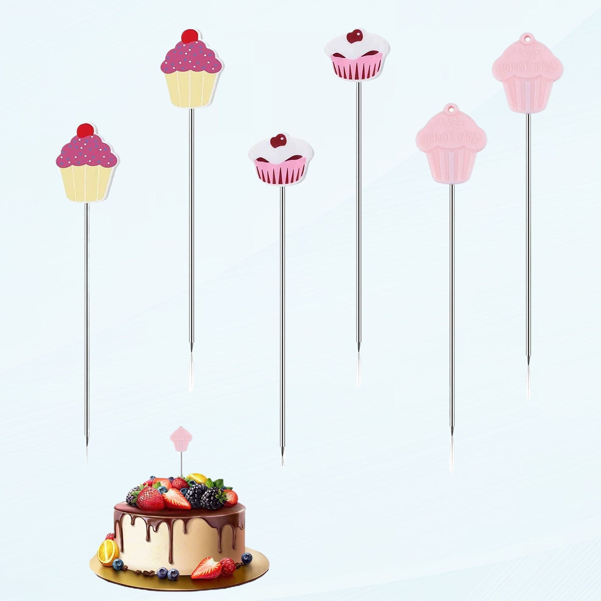 6 pcs Stainless Steel Cake Probe Needles, Reusable Cake Probe Skewers ...