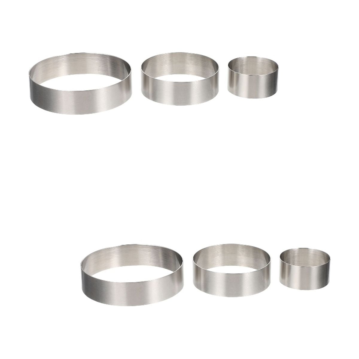 6 pcs Stainless Steel Mousse Molds Baking Tools Round Cake Making Molds ...