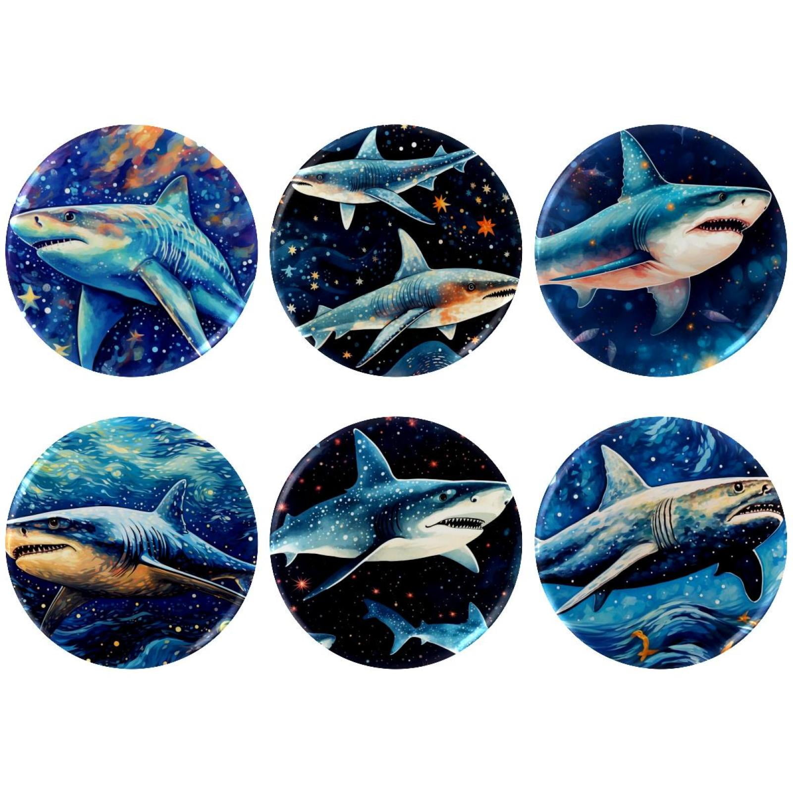 6 pcs Starry Sky Shark Custom Pins, Custom Buttons, Design Your Own ...