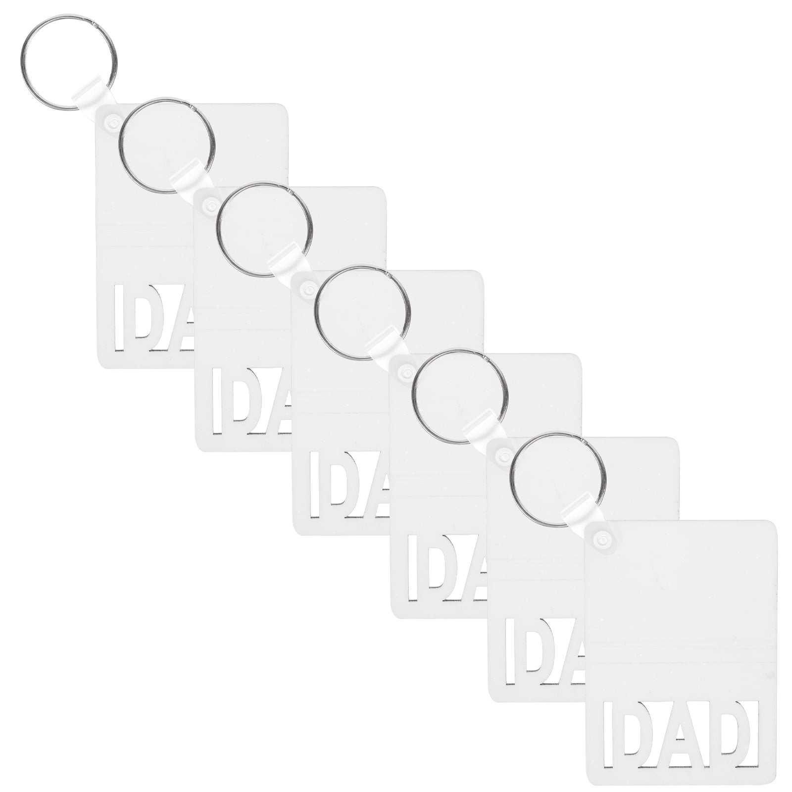 6 pcs Sublimation Blank Keychain DIY Heat Transfer Keyring Sublimation ...