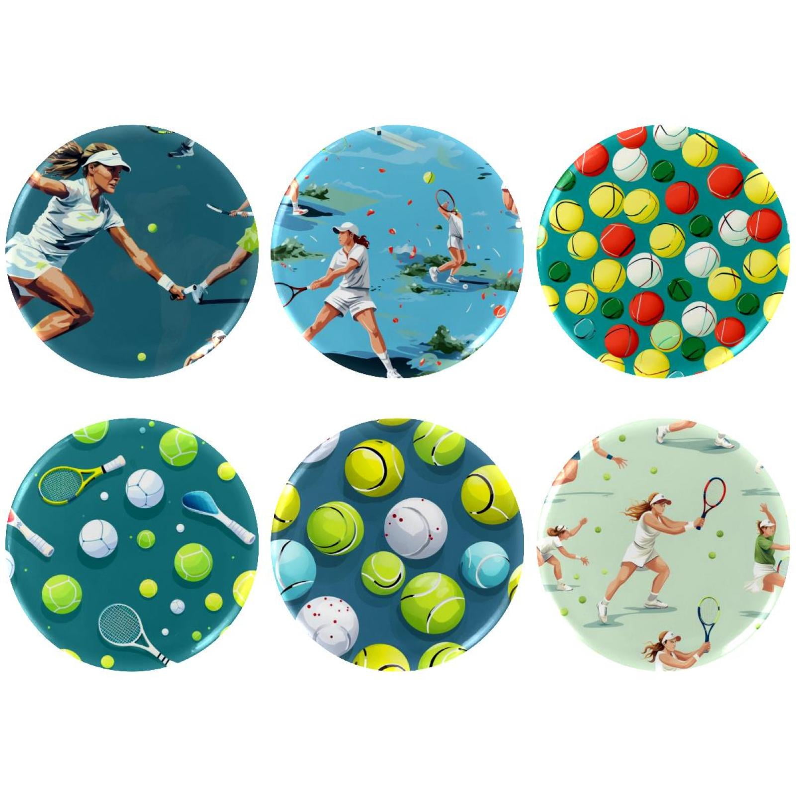 6 pcs Tennis Ball Custom Pins, Custom Buttons, Design Your Own ...