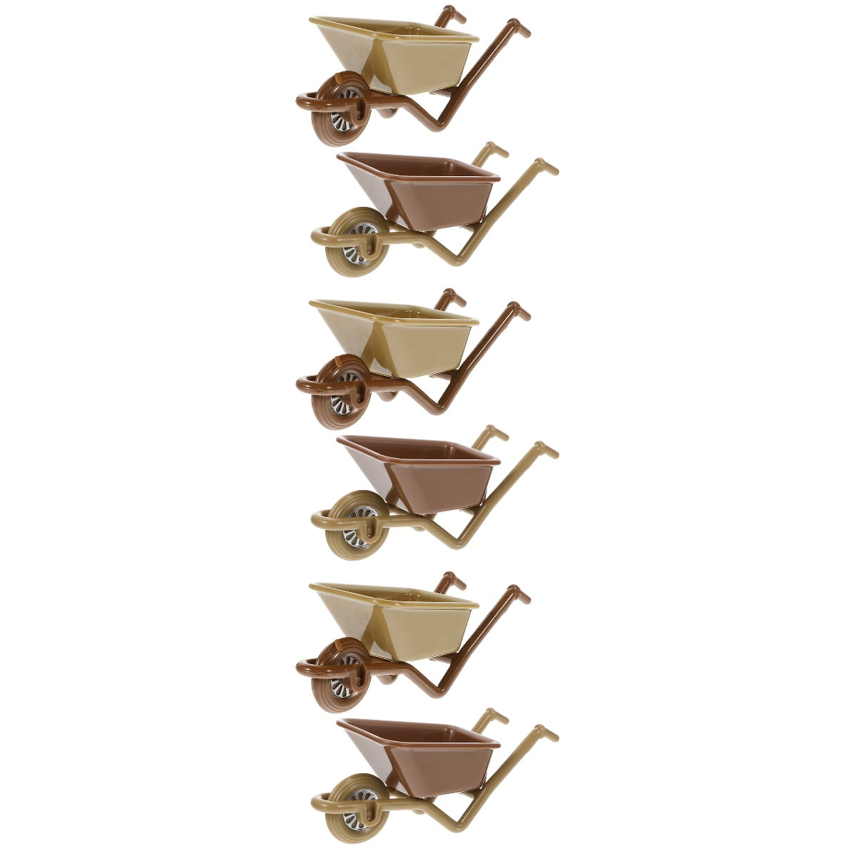 6 pcs Diy Assembly Small Trolley Model Mini Cart Model Mini House ...