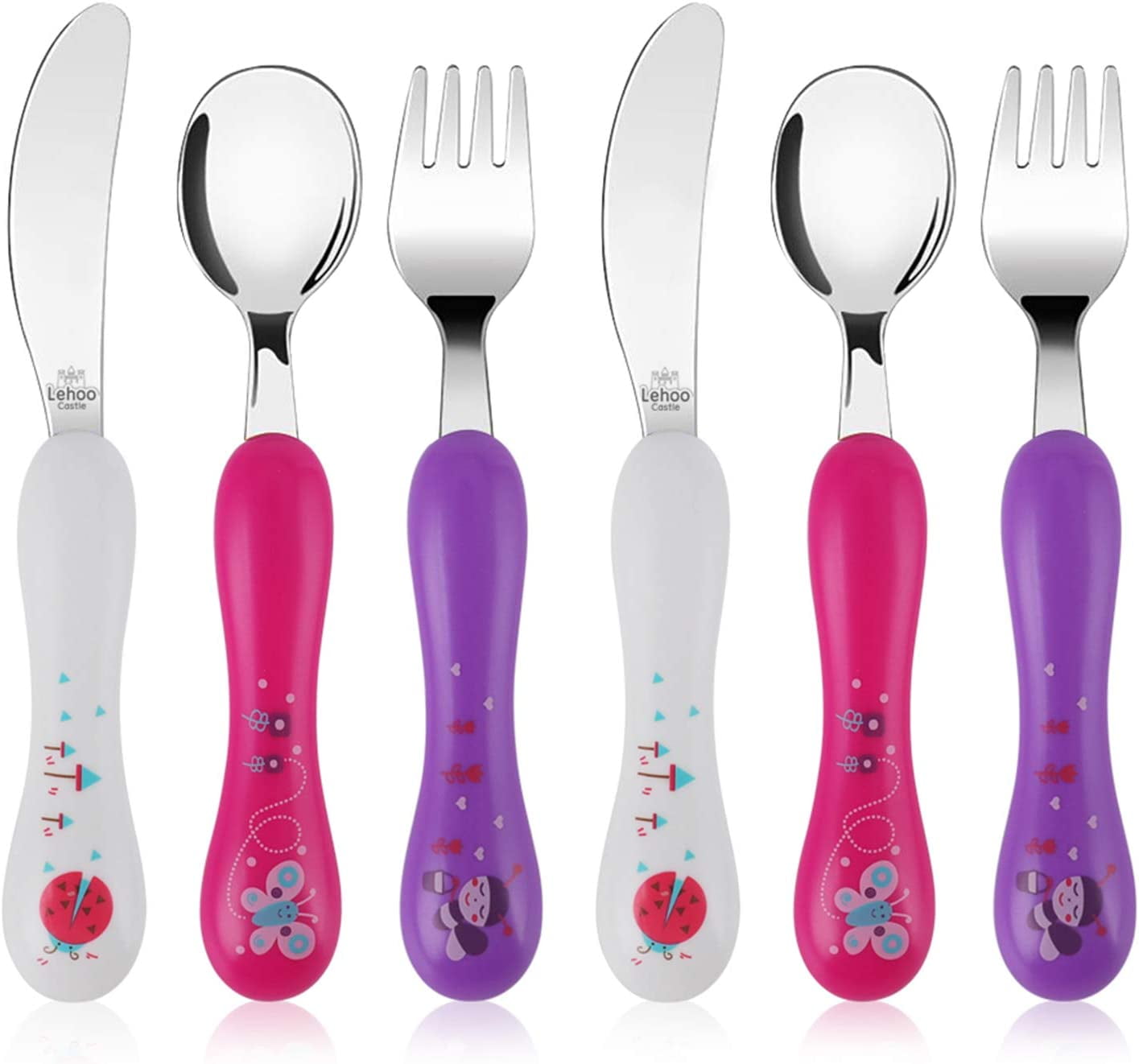 6 pcs Toddler Baby Utensils Set, Children Flatware Set, Safety ...