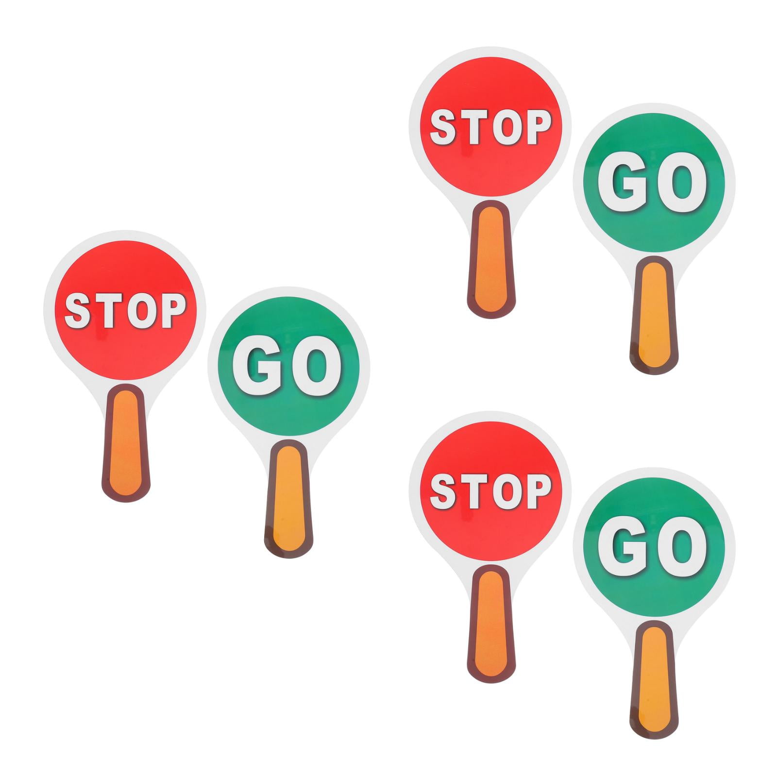 6 pcs Traffic Sign with Handle Stop Sign Traffic Light Party ...