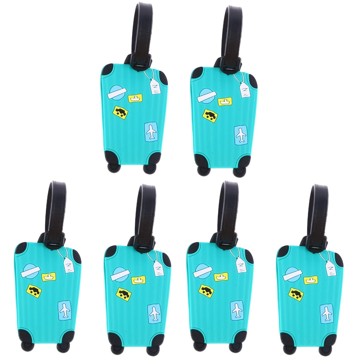 6 pcs Travel Accessories PVC Polyethylene Luggage Tags Suitcase ID ...