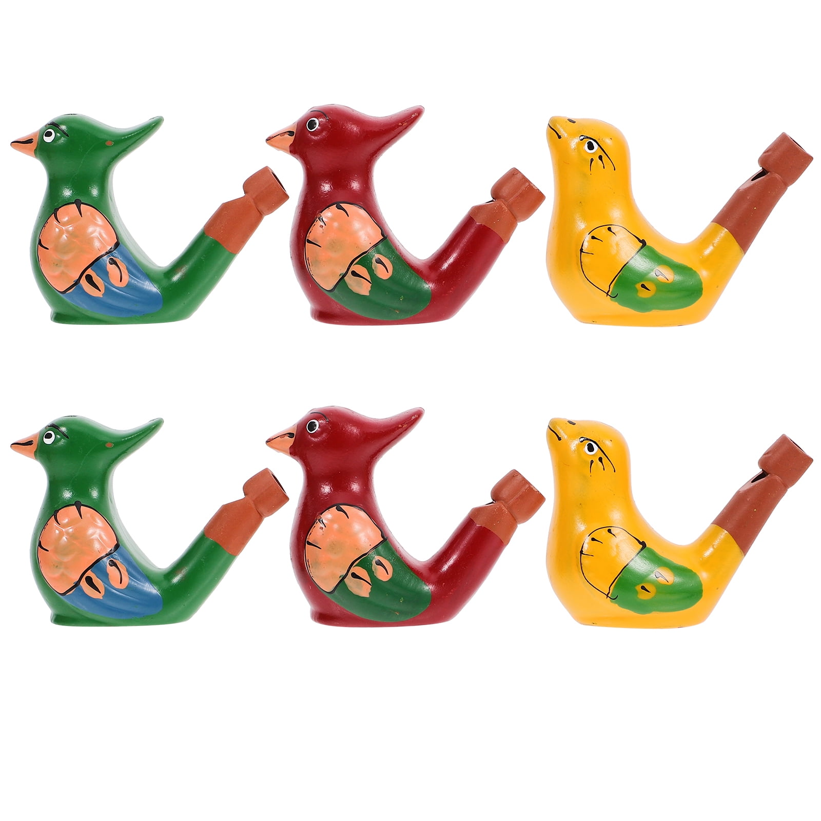 6 pcs Water Bird Whistles Ceramic Bird Whistles Noise Makers Small Bird ...