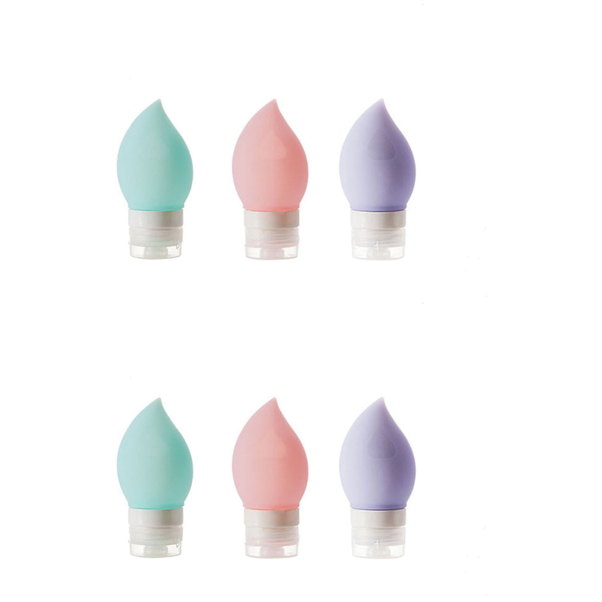 6 pcs Water Drop Shape Portable Travel Bottles Set Soap Dispensers ...