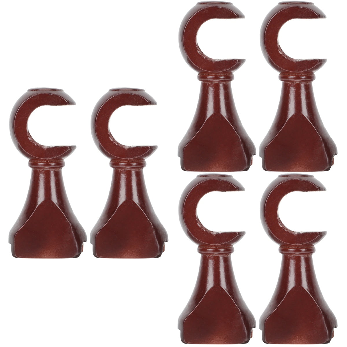 6 pcs Wooden Curtain Rod Brackets Heavy Duty Curtain Rod Holders Wood ...