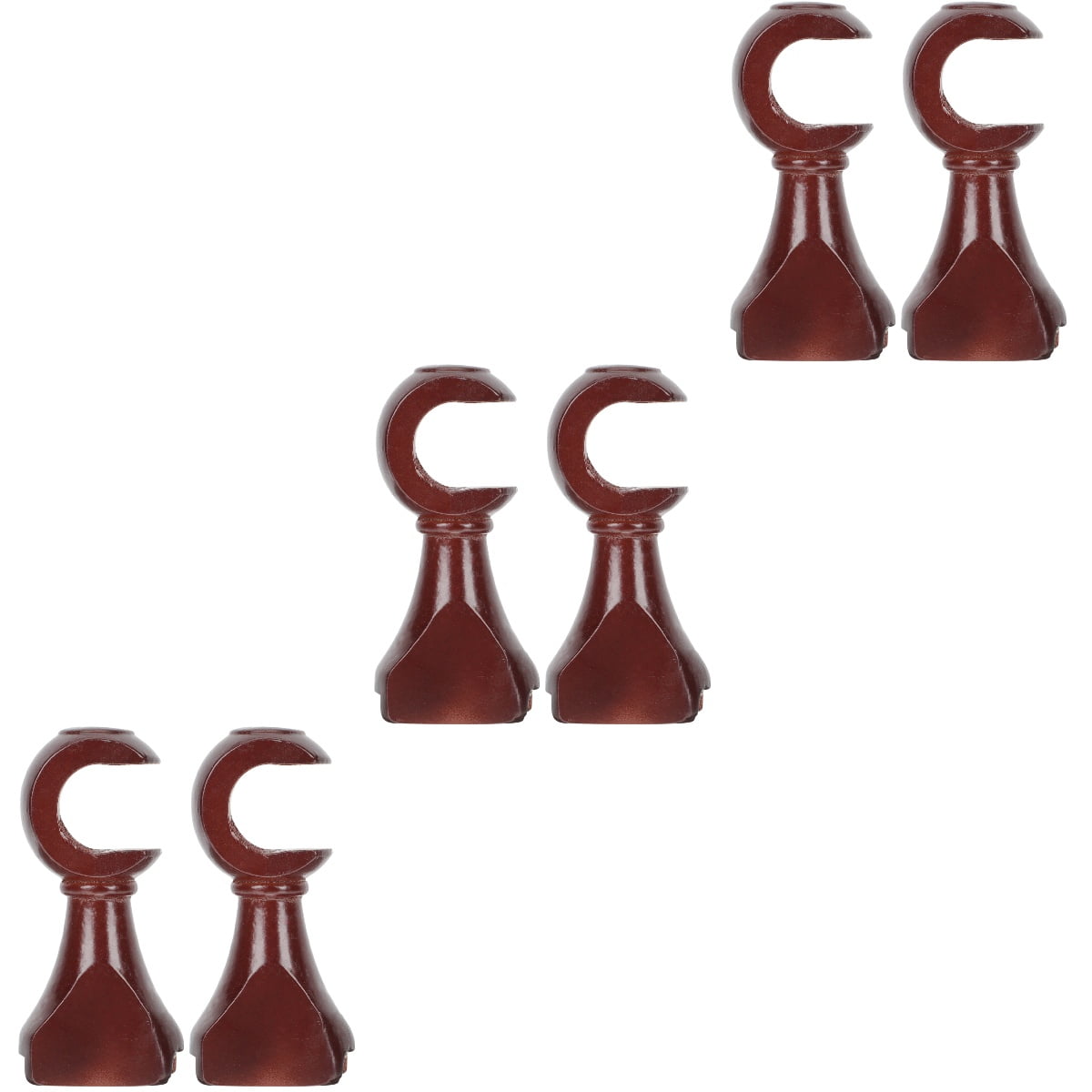 6 pcs Wooden Curtain Rod Brackets Heavy Duty Curtain Rod Holders Wood ...