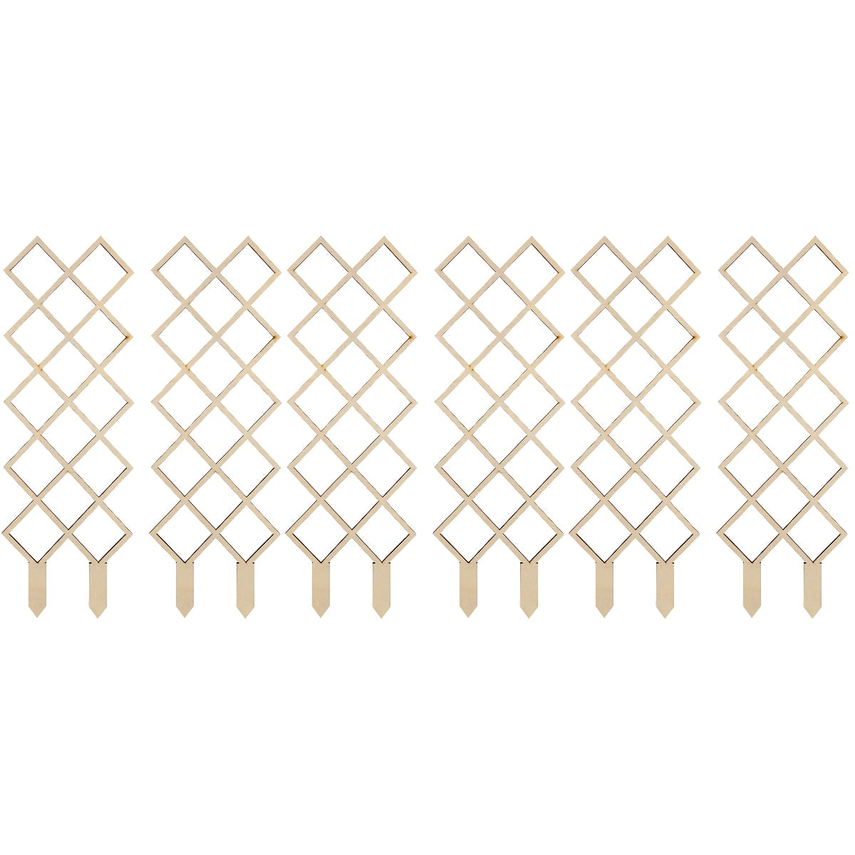 6 pcs Wooden Trellis Climbing Plants Potted Plant Trellis Support Stake ...